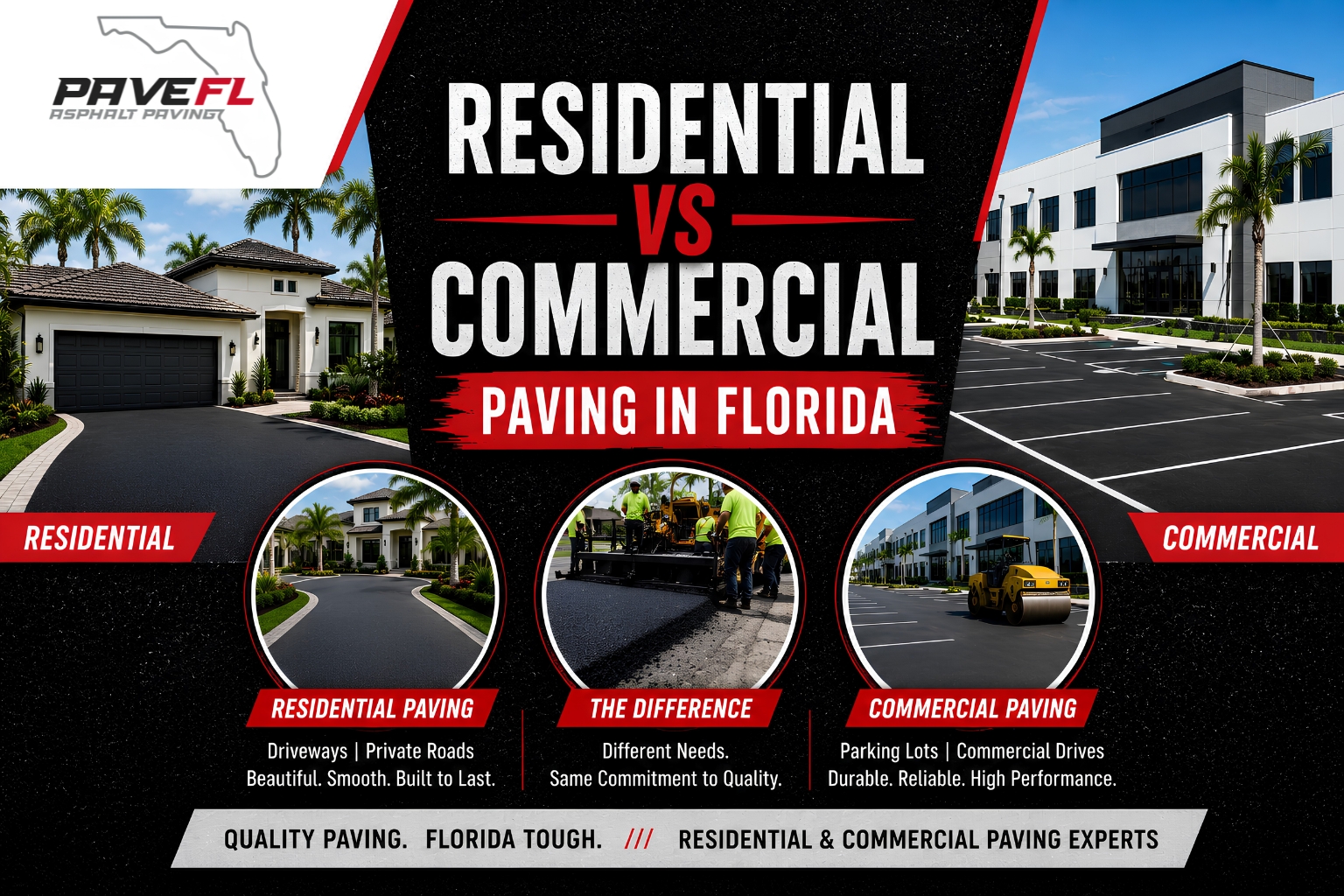 Residential vs Commercial Paving in Florida - Asphalt Paving South Florida